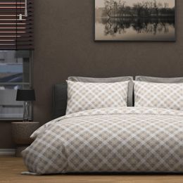 Bettw&auml;sche Schiesser, grau, Renforc&eacute;, Obermaterial: 100% Baumwolle, Bettw&auml;sche, "Rin aus weicher Baumwolle mit klassischen Karos", Made in Green