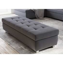 Hocker DOMO collection, B:161cm H:41cm T:60cm, grau, 100% Polyester, Wohnzimmer, Hocker, "Treviso XXL: B/T/H: 161/60/41 cm", mit Stauraum, auch in