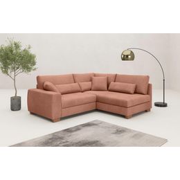 Ecksofa MR. COUCH, B:227cm H:68cm T:190cm, braun, Novaclean Avanti (100% Polyester), Wohnzimmer, Sofas, "Hilla L-Form, bis 140 kg belastbar", mit