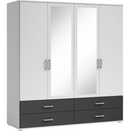 Dreht&uuml;renschrank Schlafkontor, B:180cm H:190cm T:51cm, wei&szlig;, Melamin, Schr&auml;nke, "Ivar Kleiderschrank mit Spiegel", inklusive 2 Spiegelt&uuml;ren und 2