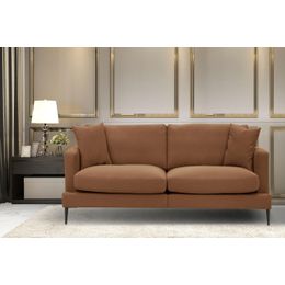2-Sitzer Home Affaire, B:151cm H:80cm T:97cm, orange, Samtoptik (100% Polyester);Struktur (100% Polyester), Sofas, "Cozy elegantes Designsofa, Ma&szlig;e