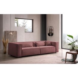 3-Sitzer, B:275cm H:66cm T:101cm, beige, LeGer Home by Lena Gercke, 100% Polyester, Sofas, "PIARA, Couch mit Kedernaht, Sofa in Cord, Leinenoptik o.