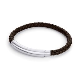 Fynch-Hatton Herren Lederarmband "Schmuck Geschenk Armband The Leather Classic", 26cm, Edelstahl Leder, braun, Edelstahl, Leder, Armbänder