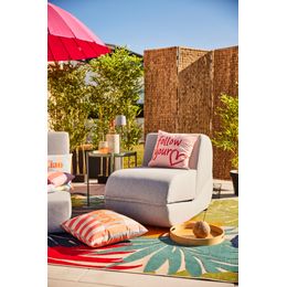 Loungesessel DOMO collection, B:57cm H:70cm T:102cm, silber, 100% Olefin, Wohnzimmer, Sessel, "VENDY Outdoor", Zum Schlaf-und Relaxsessel wandelbar