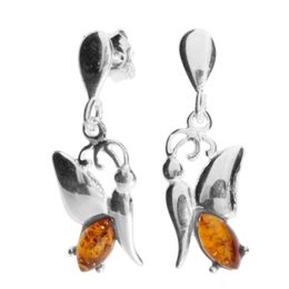 OSTSEE-SCHMUCK Damen Paar Ohrh&auml;nger "- Elfe - Silber 925/000 - Bernstein", Silber 925 (Sterlingsilber), silber, Silber 925 (Sterlingsilber), Ohrringe