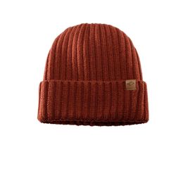Chillouts Herren Strickm&uuml;tze "Darian Hat", braun, unifarben, Feinstrick, Baumwollmischung, M&uuml;tzen, mit extra hohem Umschlag