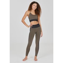 ENDURANCE ATHLECIA ATHLECIA Damen Trainingstights "Powerfull", gr&uuml;n, Gr. S, mehrfarbig, 59% Nylon, 30% Polyester, 11% Elasthan, Hosen, mit flachen N&auml;hten