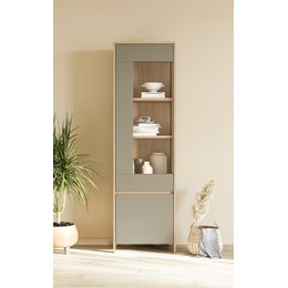 Vitrine Home Affaire, B:58cm H:195cm T:39cmeukalyptus skandi eiche, FSC-zertifizierter Holzwerkstoff, Wohnzimmer, Schränke, "Stranda, Hochschrank im