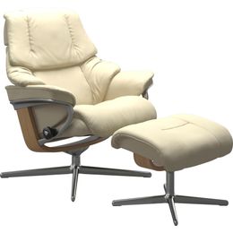 stressless "Reno" Set, Relaxsessel mit Hocker, mit Hocker, mit Cross Base, Gr&ouml;&szlig;e S, M & L, Holzakzent Eiche