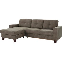 Ecksofa Places of Style, B:251cm H:91cm T:164cm, grau, Luxus-Microfaser ALTARA NUBUCK (100% Polyester);Luxus-Microfaser ALTARA NUBUCK (100%