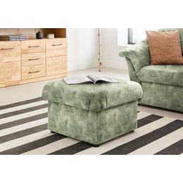 Hocker DOMO collection, B:60cm H:39cm T:60cm, gr&uuml;n, 100% Polyester, Wohnzimmer, Hocker, "Pegnitz"