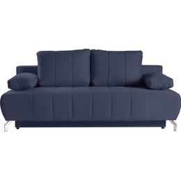 Schlafsofa WERK2, B:210cm H:95cm T:95cm, blau, 100% Polyester, Wohnzimmer, Sofas, "Troya Bettsofa mit Bettkasten und Federkern, Breite 210cm",