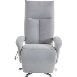 Sit & More TV-Sessel SIT & MORE, B:74cm H:112cm T:82cm, silber, 90%Polyester, 10%Polyamid, Sessel, "Tycoon mit Kopfteilverstellung und 360 Drehfunktion",