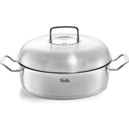 Fissler Servierpfanne "ORIGINAL-PROFI COLLECTION Servierpfanne mit Hochraumdeckel", Ø 28cm, silber, Pfannen, mit breitem Schüttrand,