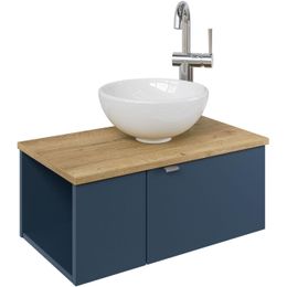 Waschtisch SAPHIR, B:61cm H:39,8cm T:35cm, blau, Badezimmer, Waschtische, "Serie 6915 Waschschale mit Unterschrank für Gästebad, Gäste WC", 61 cm mit
