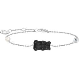 Thomas Sabo Damen Armband "Thomas Sabo x HARIBO Schmuck: Armband mit Goldbär", 19, Perlen Silber 925 (Sterlingsilber), silber, Perlen, Silber 925