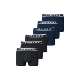 Schiesser Herren Boxershorts "Boxershort 3PACK Shorts 6er Pack", Gr. XL, blau, Obermaterial: 95% Baumwolle CO. 5% Elasthan EL., Unterhosen