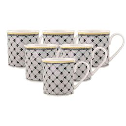 Villeroy & Boch VILLEROY & BOCH Becher "Kaffeebecher Audun Promenade 300 ml 6er Set weiß-grau-gelb", gelb, Trinkgefäße