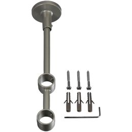 Doppeltr&auml;ger Liedeco, L:21cm &Oslash;:2cm, silber, Gardinenstangenhalterungen, f&uuml;r Gardinenstangen &Oslash; 20 mm