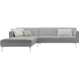 Ecksofa, B:296cm H:82cm T:179cm, grau, CREATION BY ROLF BENZ, Chenille COCO (72% Polyester, 15% Baumwolle, 13% Polyacryl), Wohnzimmer, Sofas, "CR.446