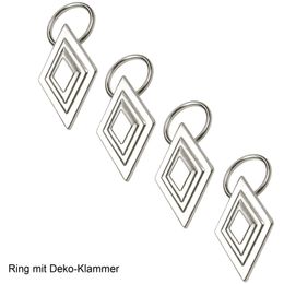 Gardinenring Liedeco, &Oslash;:1,6cm, grau, Metall, Gardinenbefestigungen, f&uuml;r Gardinenstangen &Oslash; 16 mm