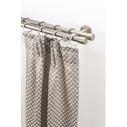 Gardinenstange Garesa, L:380cm &Oslash;:20mm, gold, Aluminium, Gardinenstangen, "EASY", Vorhanggarnitur, verl&auml;ngerbar, Wandmont., Endkappe, Alu, mit Ringe
