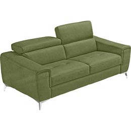 2,5-Sitzer Egoitaliano, B:213cm H:100cm T:106cm, gr&uuml;n, Luxus-Microfaser, Sofas, "Francine, Designsofa, Loungesofa, Breite 213 cm, Fu&szlig;farbe chrom",