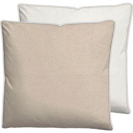 Kissenbezug Biberna, B:80cm L:80cm, grau, Flanell, Obermaterial: 100% Baumwolle, Outdoor, Kissenbez&uuml;ge, "Hermal Flanell mit Rei&szlig;verschluss,