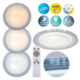 Näve NÄVE LED Deckenleuchte "Claire", 1, Ø 50,5cm H: 7,5cm, 1 Stk., weiß, Wohnzimmer, Leuchten, CCT, Memory, Nachtlicht, dimmbar per