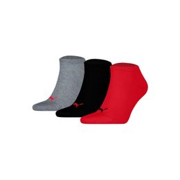 Puma Herren Sneakersocken "Socken Sneaker Plain 3P 3er Pack", Gr. 43, rot, Obermaterial: 66% Baumwolle CO. 18% Polyamid PA. 14% Polyester PES. 2%
