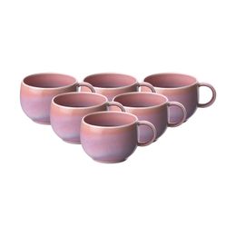 Espressotasse "Espressotassen Perlemor Coral 60 ml 6er Set rosa", rosa, LIKE. BY VILLEROY & BOCH, Trinkgefäße