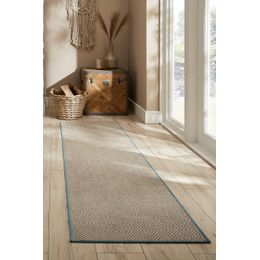 Teppich FLAIR RUGS, B:60cm H:4mm L:800cm, blau, Jute, Wohnzimmer, Teppiche, "Jute Diamond, handgewebt, Handweb Teppiche", 100% Jute, schöne