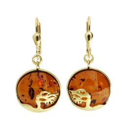 OSTSEE-SCHMUCK Damen Paar Ohrh&auml;nger "- Windfl&uuml;chter 16 mm - Gold 333/000 - Bernstein", Gelbgold 333, gold, Gelbgold 333, Ohrringe
