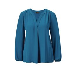 GOLDNER Damen Tunika "Kurzgröße Bluse mit Tunika Ausschnitt", blau, Gr. 21, Obermaterial: 100% Polyester PES., Tuniken