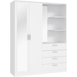 Kompaktgarderobe FORTE, B:159,3cm H:203,4cm T:52,7cm, weiß, Dekorfolie, FSC-zertifizierter Holzwerkstoff, Schränke, B/H/T 159,3/203,4/52,7 cm,