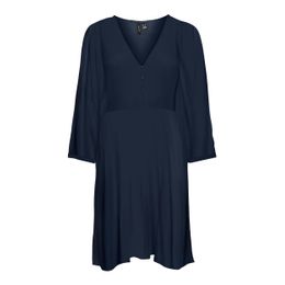 Véro Moda VERO MODA Damen Minikleid "VMMENNY 3/4 SLEEVE SHORT DRESS WWN GA", blau, Gr. XS, unifarben, Web, Obermaterial: 100% Viskose, Kleider, Sommerkleid
