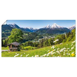 Wandbild Artland, B:60cm H:30cm, grün, Wohnzimmer, Bilder, "Landschaft in den Bayerischen Alpen", als Alubild, Outdoorbild, Leinwandbild, Poster,