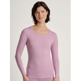 Calida Damen Langarmshirt "Natural Comfort", Gr. XXS, rosa, Single Jersey, Obermaterial: 92% Baumwolle, 8% Elasthan, unifarben, Shirts, elastisch,