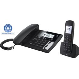 Telekom Schnurloses DECT-Telefon "Sinus PA 207 plus 1", schwarz, Stationärtelefone