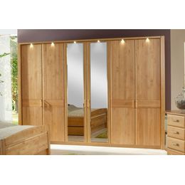 Kleiderschrank Wiemann, B:300cm H:216cm T:58cm, beige, Holz teilmassiv, Schlafzimmer, Schr&auml;nke, "Lausanne, Dreht&uuml;renschrank, Schrank, W&auml;scheschrank,