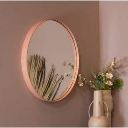 Spiegel SPINDER DESIGN, B:60cm H:60cm T:5cm Ø:60cm, orange, Stahl, glasspiegel, Flur, Spiegel, "DONNA 3", Wandspiegel aus Stahl