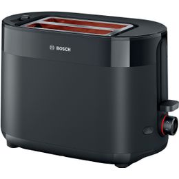 Bosch Toaster "MyMoment TAT2M123", B:30,4cm H:20,9cm T:16,5cm, schwarz, Toaster, integrierter Brötchenaufsatz, Auftaufunktion, Brotzentrierung,