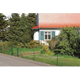 Alberts Maschendrahtzaun, H/L: 80cm x 25m, Pfosten: 11 Stk., gr&uuml;n, Zaunelemente, H&ouml;he: 80-200cm, Gesamtl&auml;nge: 15-25m, mit Bodenh&uuml;lsen