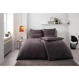 Bettw&auml;sche my home, grau, Microfaser, Obermaterial: 100% Polyester, Bettw&auml;sche, "Desner", Premium Qualit&auml;t, 100 % Polyester, sehr weich, uni, ab