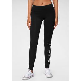 Lonsdale Damen Leggings "SHUSTOKE", schwarz, Gr. L, unifarben, Single Jersey, Obermaterial: 95% Baumwolle, 5% Elasthan, Hosen