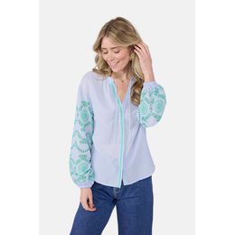 LIEBLINGSST&Uuml;CK LIEBLINGSST&Uuml;CK Damen Schlupfbluse "ElcinL"hellblau gr&uuml;n, Gr. 34, bestickt, gemustert, mehrfarbig, Web, Obermaterial: 100% Baumwolle, Blusen, aus