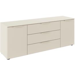 Schubkastenkommode Rauch, B:160cm H:61cm T:42cm, beige, Holzwerkstoff, Sideboards, "Kommode Türkommode Sideboard Kombikommode FLIPP", 2-türig mit 3