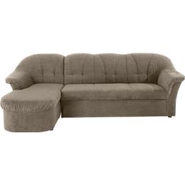 Ecksofa DOMO collection, B:238cm H:82cm T:141cm, braun, 95% Polyester, 5% Nylon, Wohnzimmer, Sofas, "Pegnitz, elegante Rückensteppung, komfortabel,