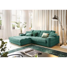 Ecksofa 3C CANDY, B:296cm H:83cm T:205cm, gr&uuml;n, 88% Polyester, 12% Polyacryl, Wohnzimmer, Sofas, "Stripes Mega-Sofa, bequem und komfortabel, L-Form",