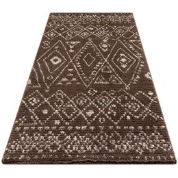 Teppich Carpet City, B:80cm H:10mm L:300cm, braun, Polyester, Wohnzimmer, Teppiche, "April 2292", L&auml;ufer, weich durch Microfaser, Boho Ethno Look,